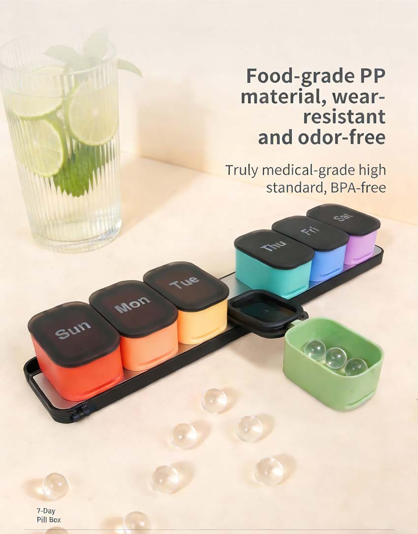 Wholesale Customizable Portable 7-Day Plastic Pill Organizer BPA-Free ...
