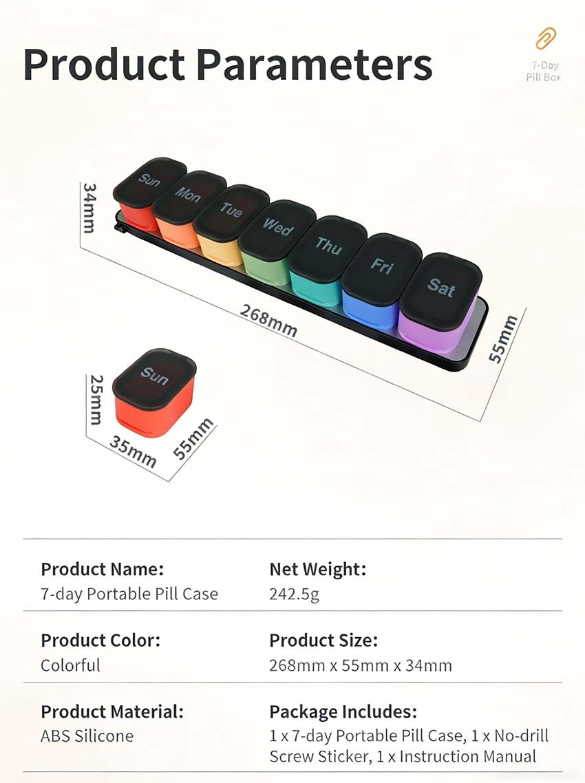 Wholesale Customizable Portable 7-Day Plastic Pill Organizer BPA-Free ...